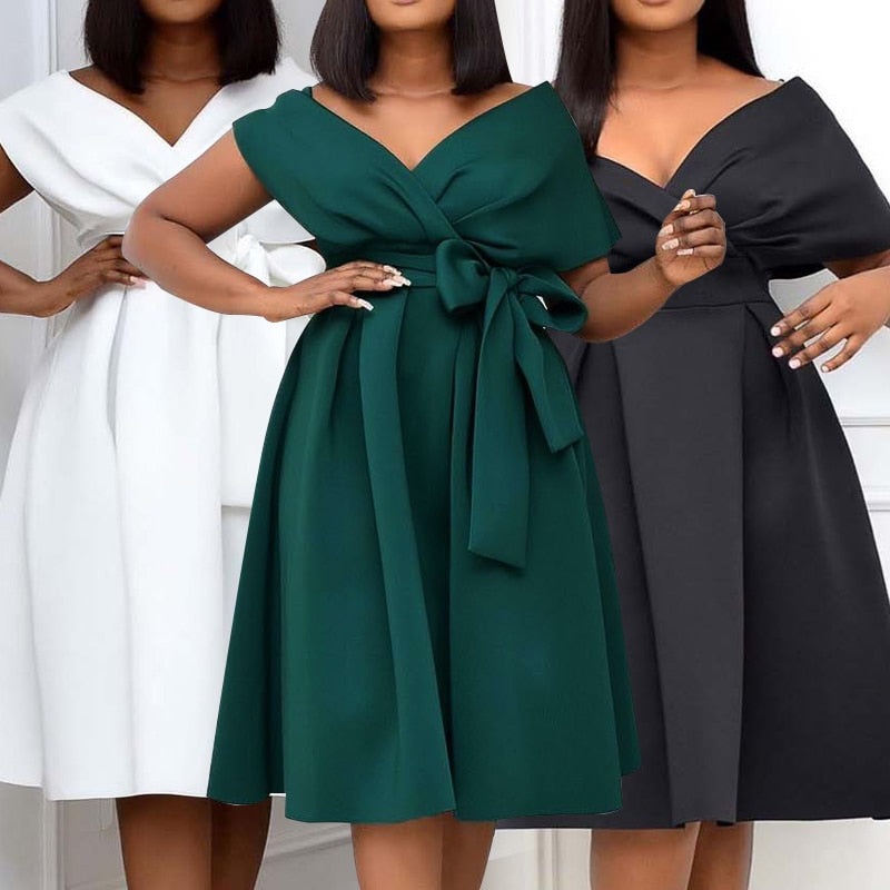 New Style Elegant Ladies Plus size Sexy V-Neck Dresses – The Perfect Choice