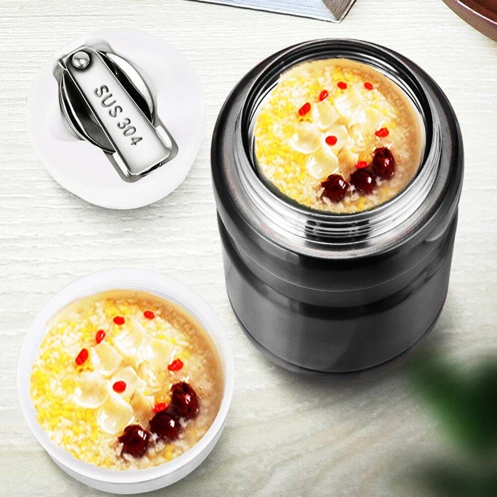 Large Capacity Thermos Stainless Steel Jar Food Flask With a Spoon ...